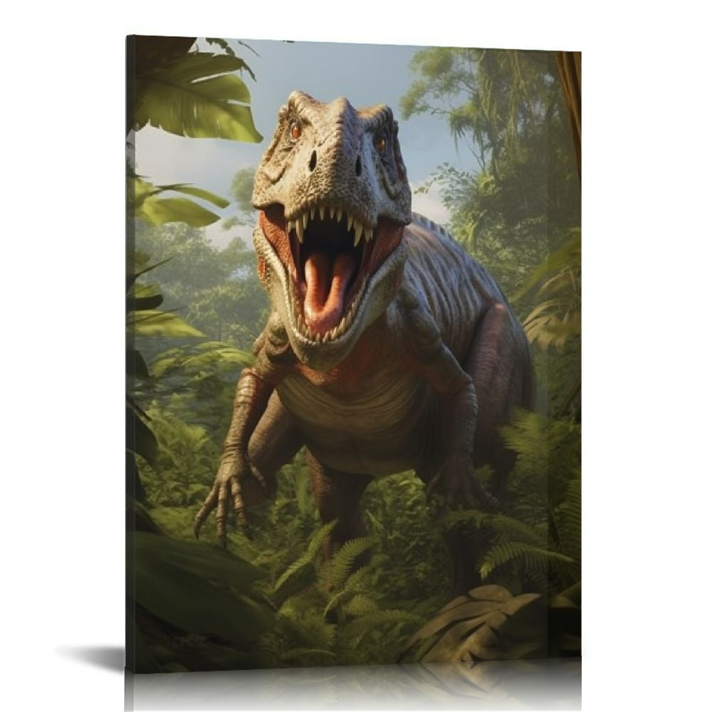 ONETECH Dinosaur Posters Tyrannosaurus Rex Canvas Painting Jurassic ...
