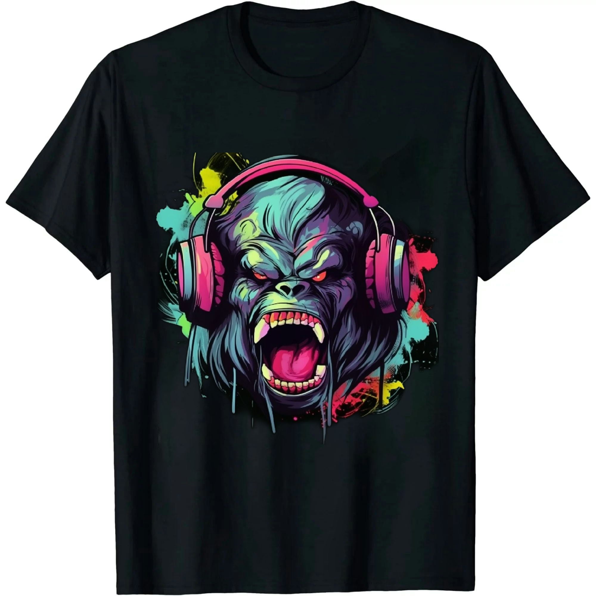 ONETECH Discjockey Gorilla DJ Splash Music Producer Monkey T-Shirt ...