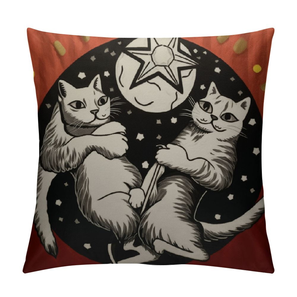 ONETECH Disco Dancing Cats Pillow Covers Funny Cat Gifts, Cat Throw ...