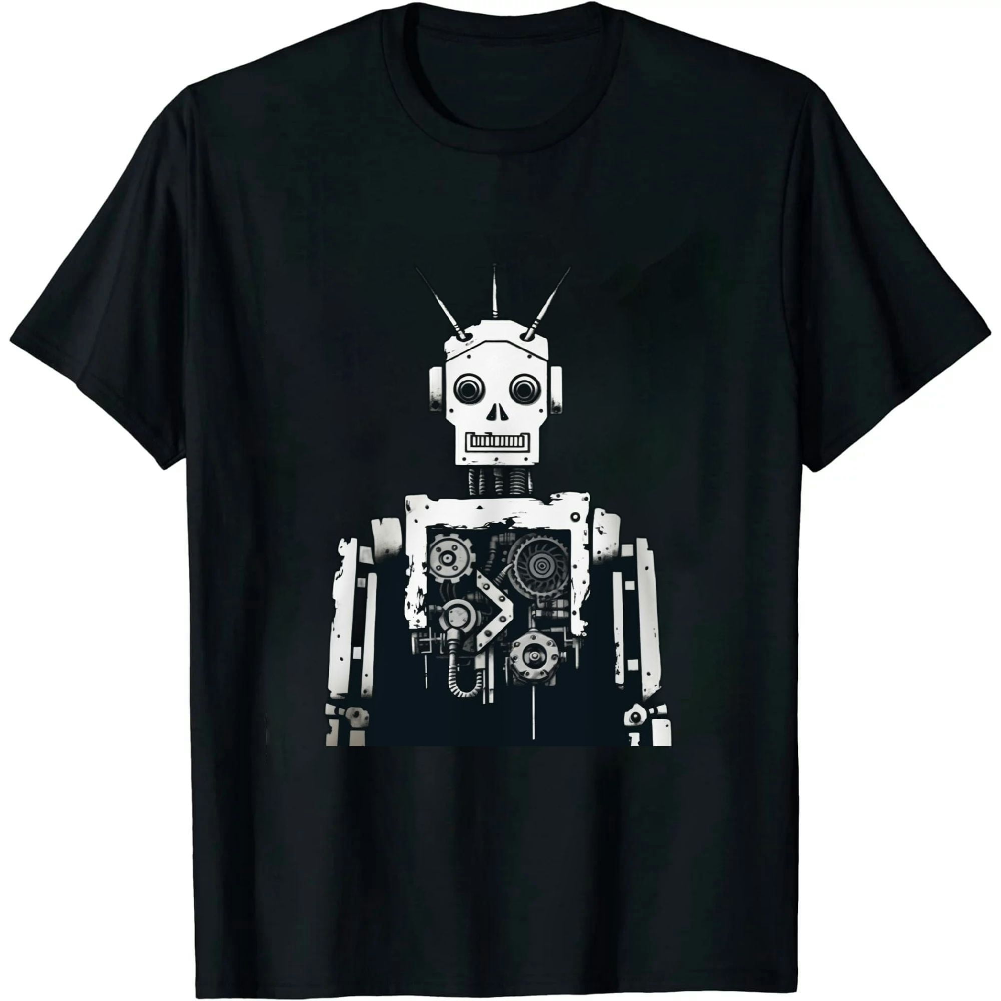 ONETECH Distressed Retro Robot Dark T-Shirt Mens Womens Kids - Walmart.com