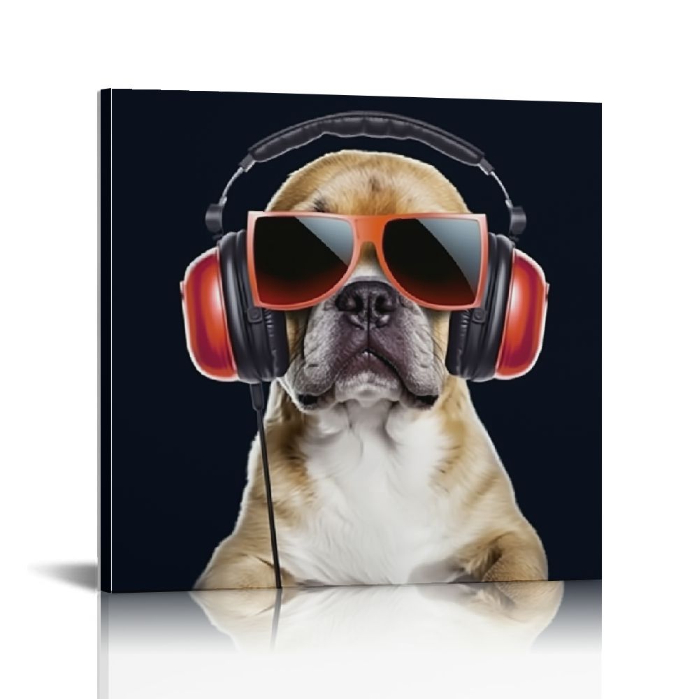ONETECH Dog Wall Art Music Decor Funny Animal Dog Pictures for Home ...