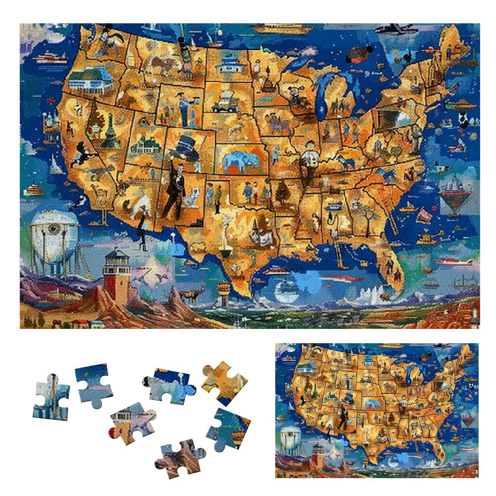 FUMJ - - National Parks Map - Jigsaw Puzzle for Adults Challenging ...