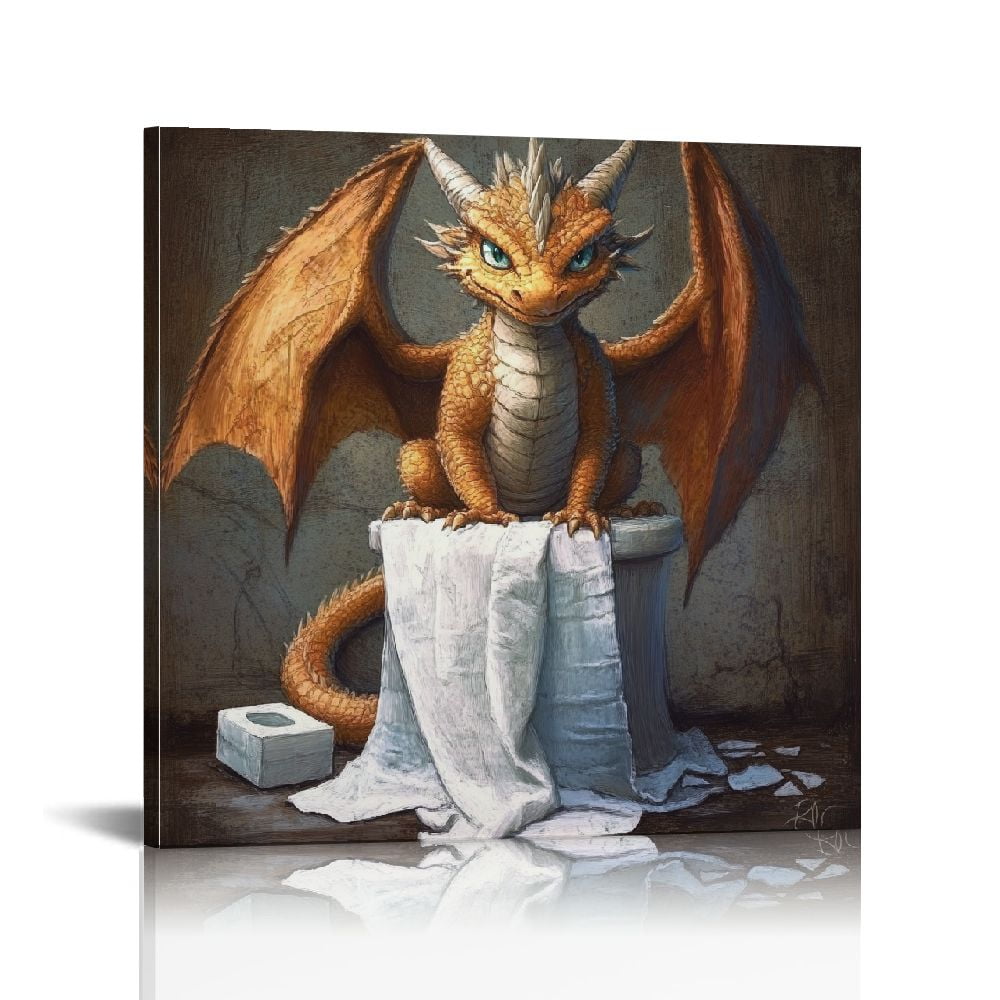 ONETECH Dragon Are You Pooping Signs Restroom Bathroom Wall Decor ...