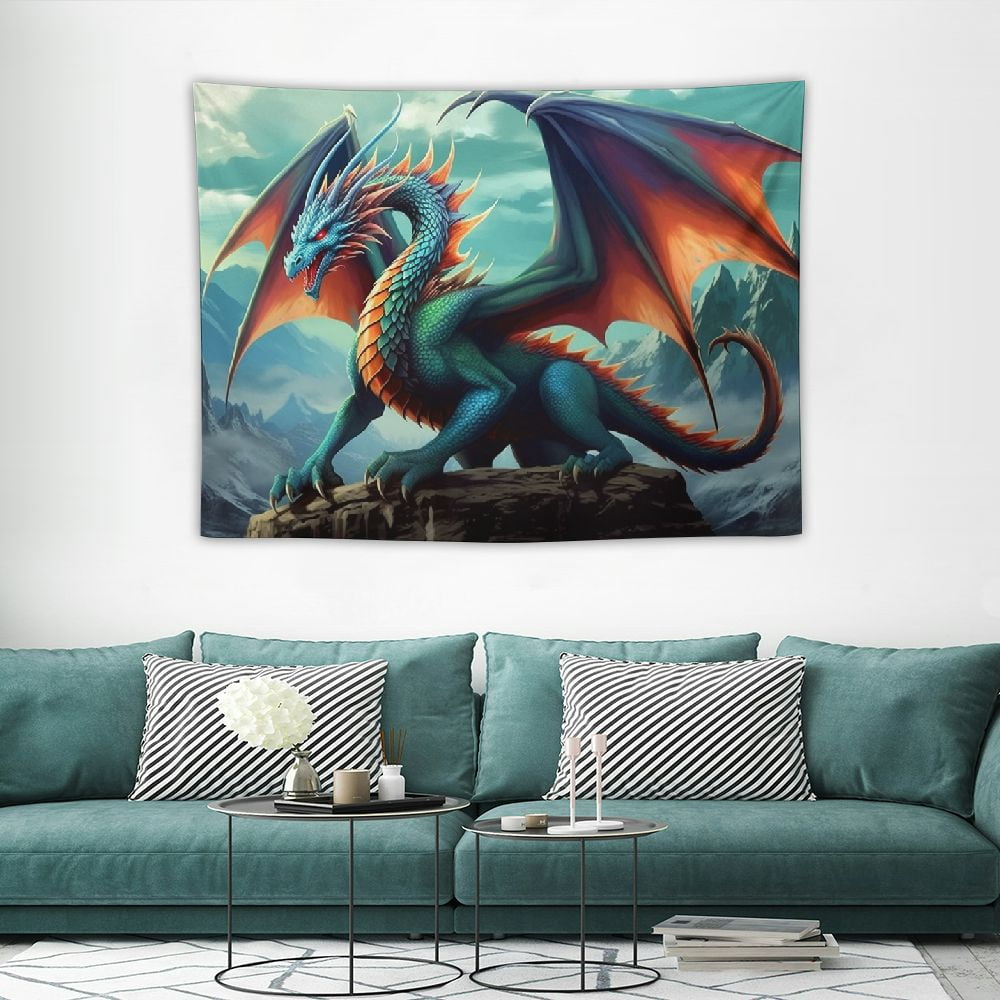 ONETECH Dragon Tapestry, Gothic Magical Medieval Psychedelic Dragon on ...
