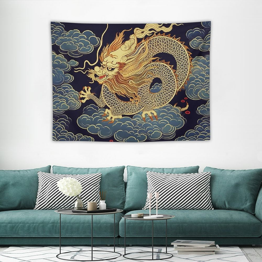 ONETECH Dragon Art Tapestry, Chinese Mythology Legend Dragon Tapestry ...