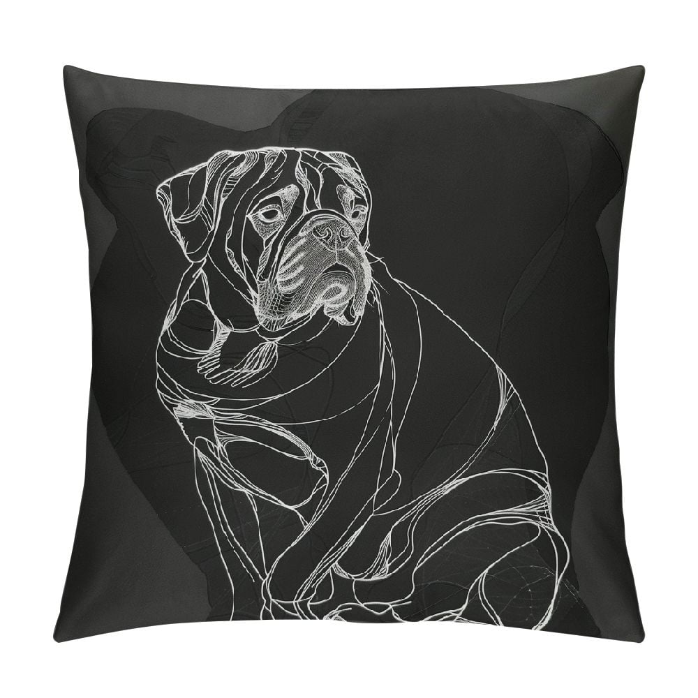 ONETECH Drawing English Bulldog Minimalist Dog Animal Pet Throw Pillow ...