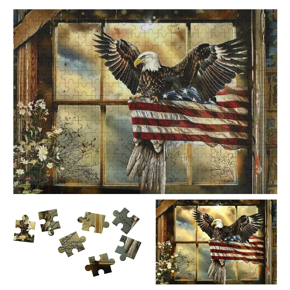 ONETECH Eagle Flag Window Wooden Puzzle Challenging Difficult Wood ...