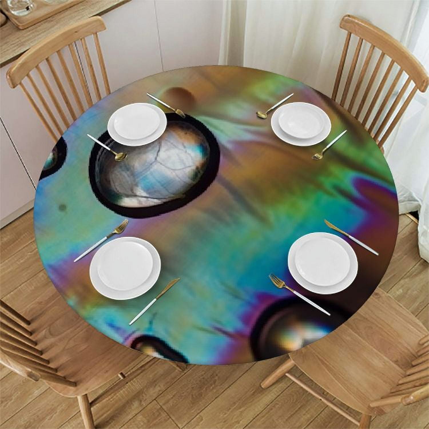 FUMJ Elastic Tablecloth, Abalone Decorative Fabric Table Cover for ...