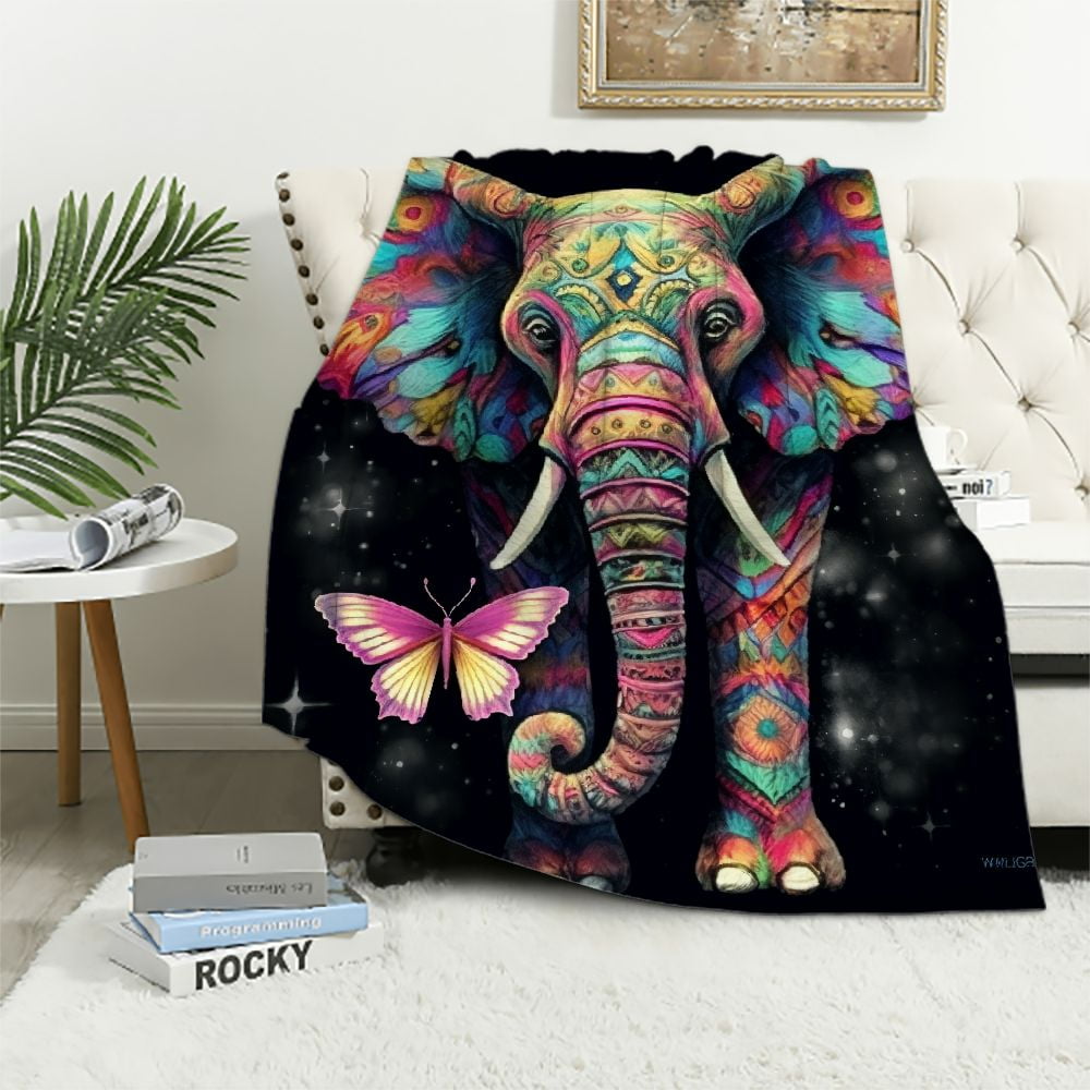 ONETECH Elephant Blanket Adult Elephant Blankets for Women Elephant ...