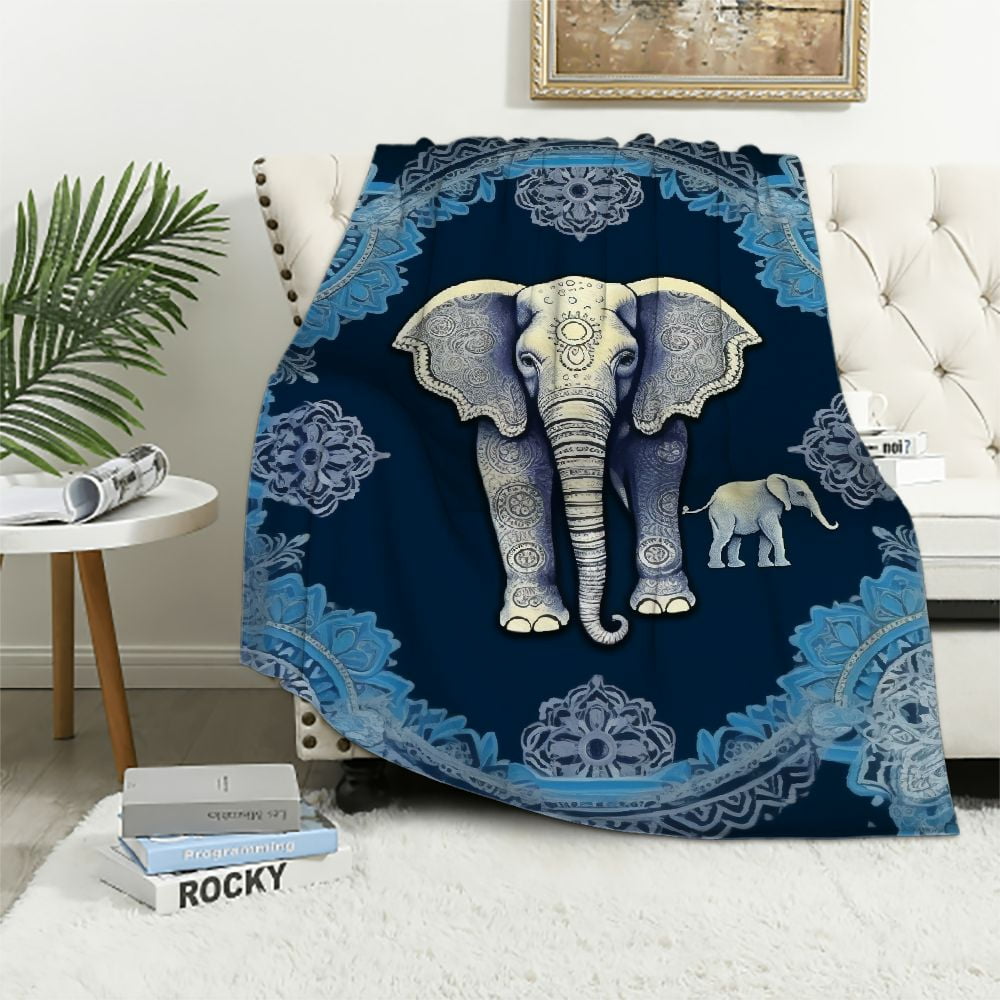 ONETECH Elephant Blanket Elephant Gifts for Women Elephant and Mandala ...