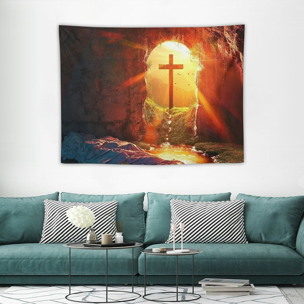ONETECH Empty Tomb Tapestry Crucifixion Resurrection of Jesus Christ ...
