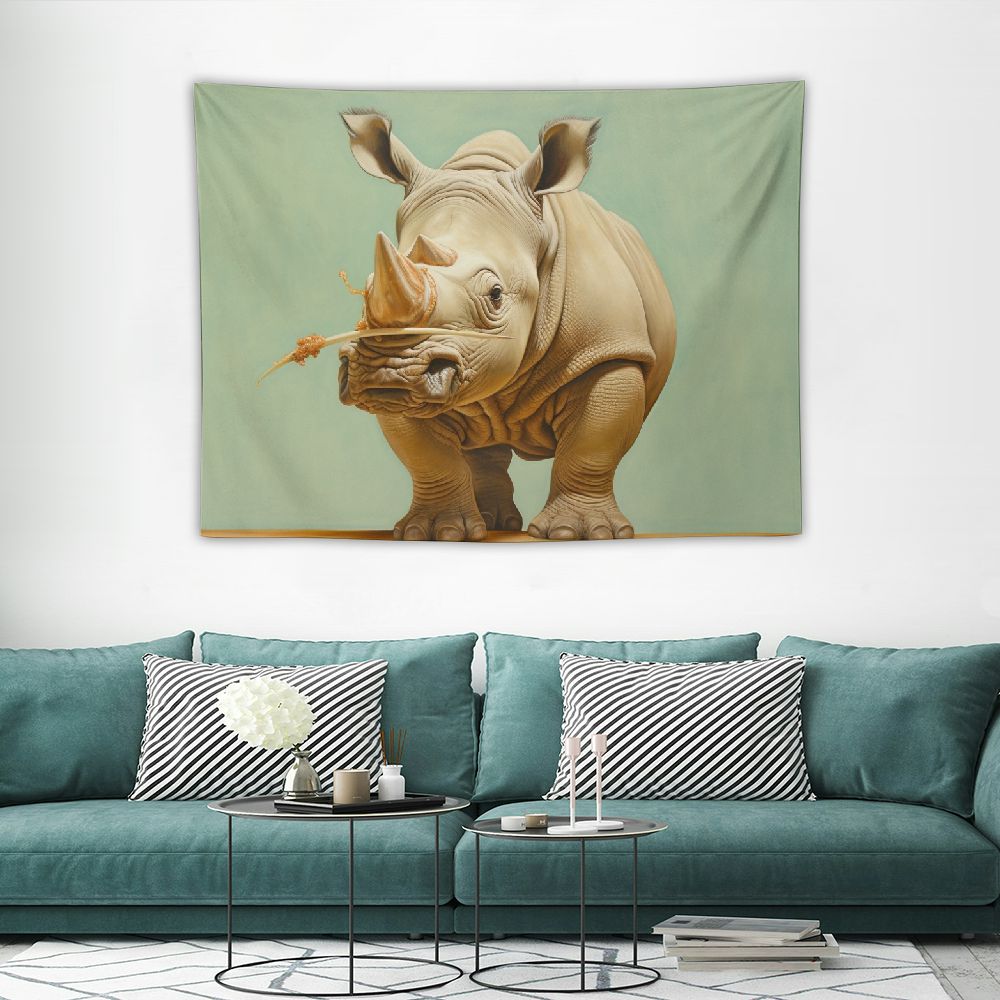 ONETECH Eric Carle Art Tapestry Black Rhinoceros And Lion Print ...