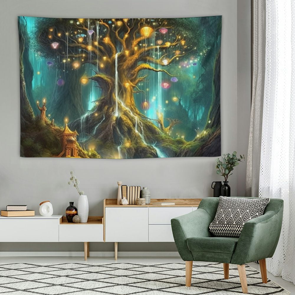 ONETECH Fairy Tales Magical Forest Tapestry, Nature Tree of Life with ...