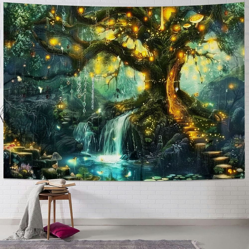 ONETECH Fairy Tales Magical Forest Tapestry, Nature Tree of Life with ...