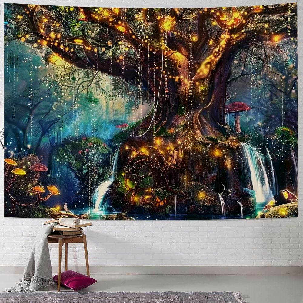 ONETECH Fairy Tales Magical Forest Tapestry, Nature Tree of Life with ...
