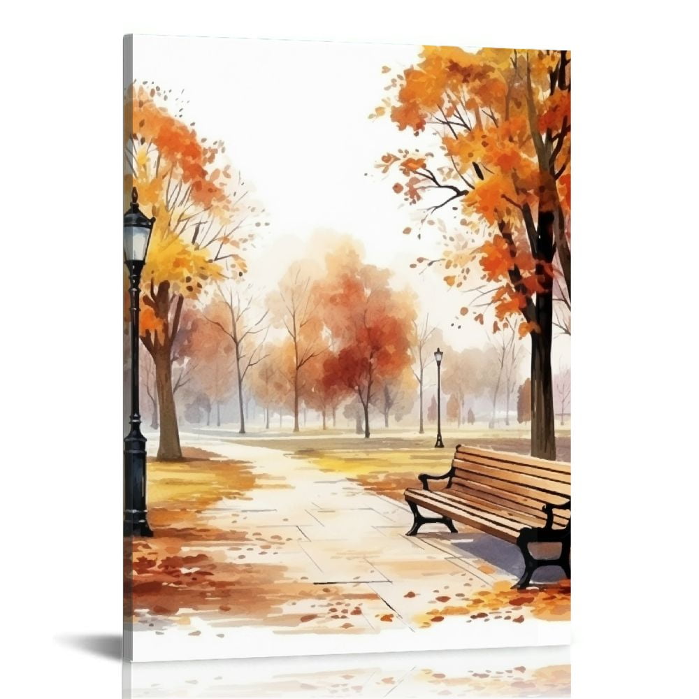 ONETECH Fall Canvas Wall Art for Wall Decor - Landscape with Yellow ...