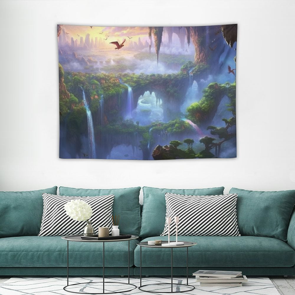 ONETECH Fantasy World Forest Tapestry Fairy Tale World Landscape Flying ...