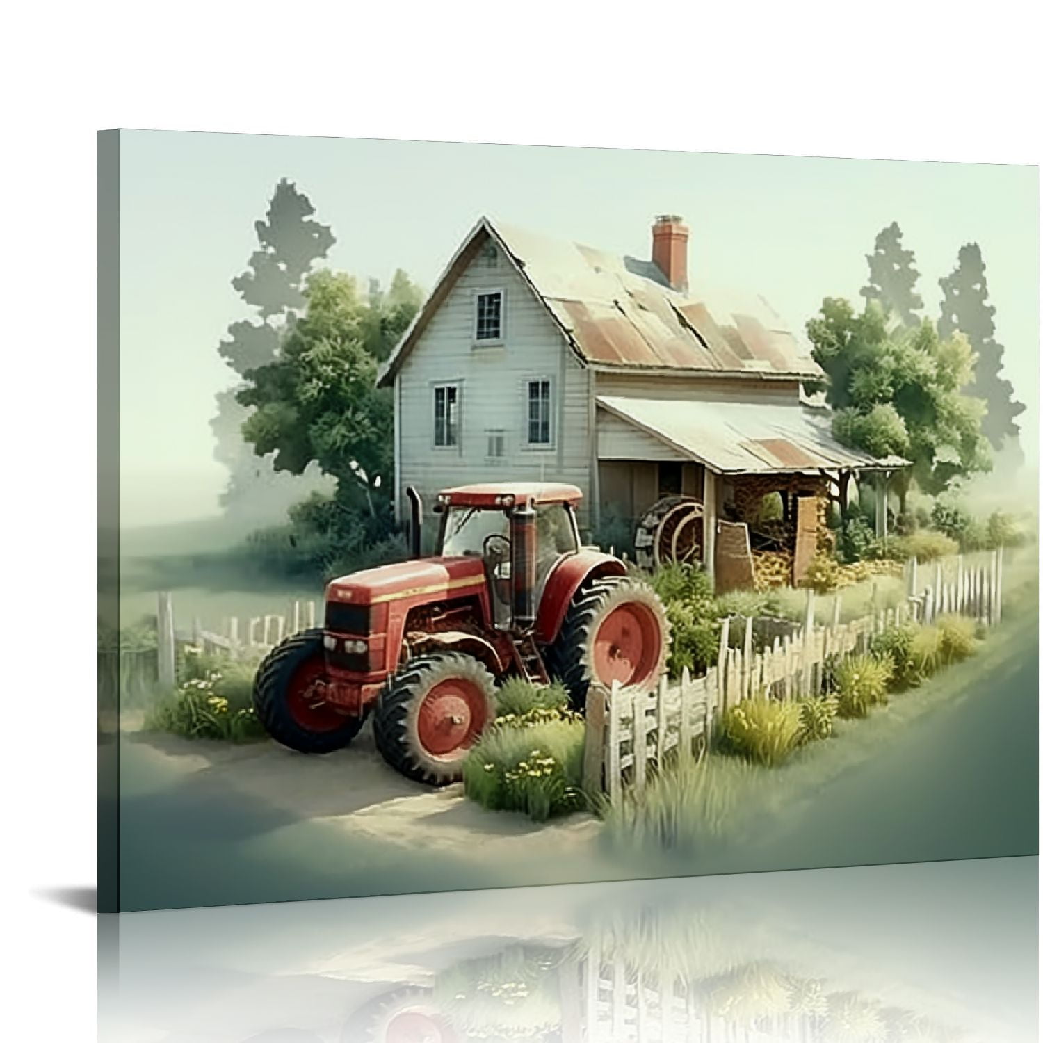 ONETECH Farmhouse Rustic Painting, Canvas Wall Art, Old Barn Poster ...