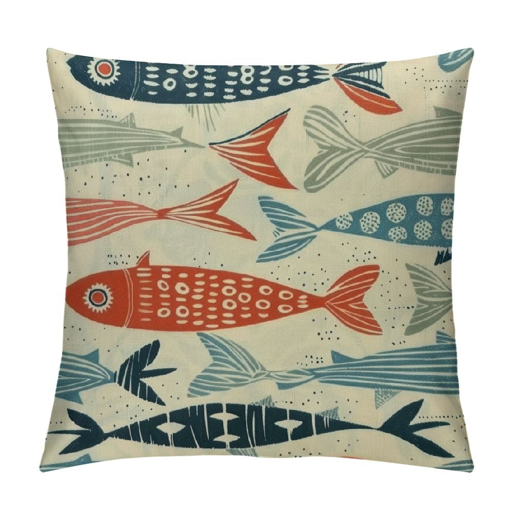 ONETECH Fish Pillows Decorative Throw Pillow Cover Fish in The Ocean ...