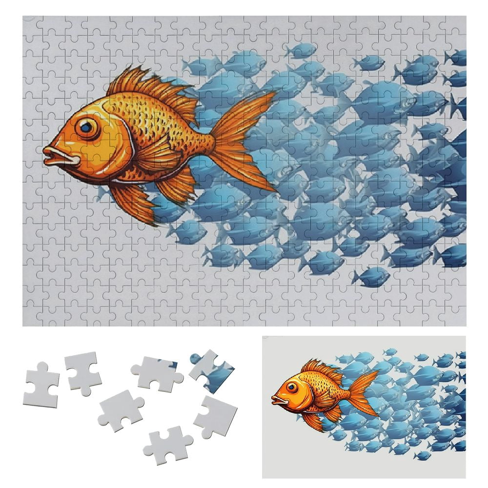 ONETECH Fish Wooden Jigsaw Puzzle for Adults and Kids Challenging ...
