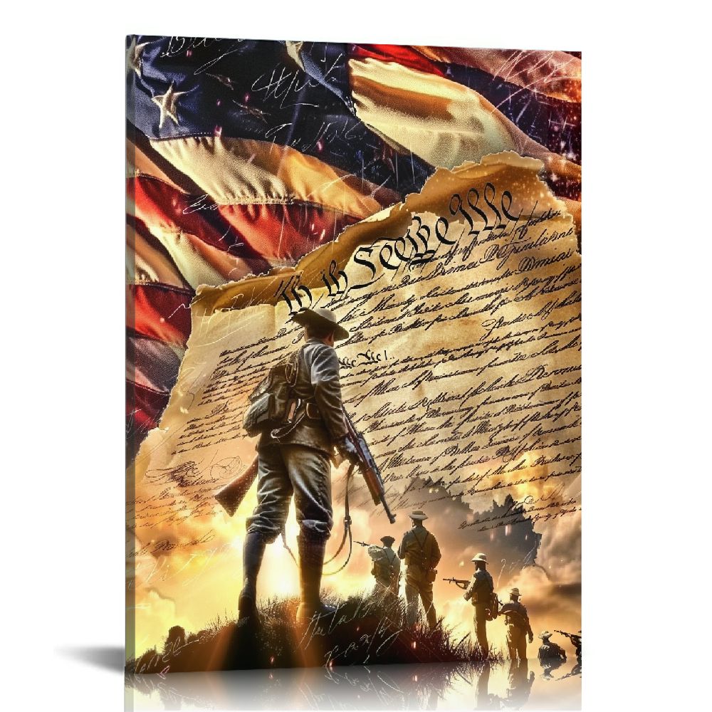 ONETECH Flag Wall Decor, American Flag Wall Art, Military Wall Art ...