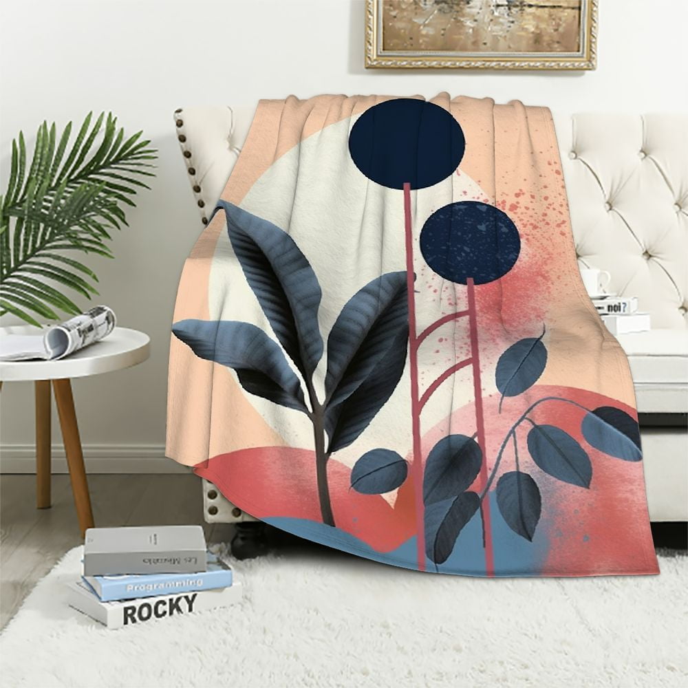 FUMJ Flannel Throw Blanket Decorative Throws for Sofa Couch, Minimalist ...