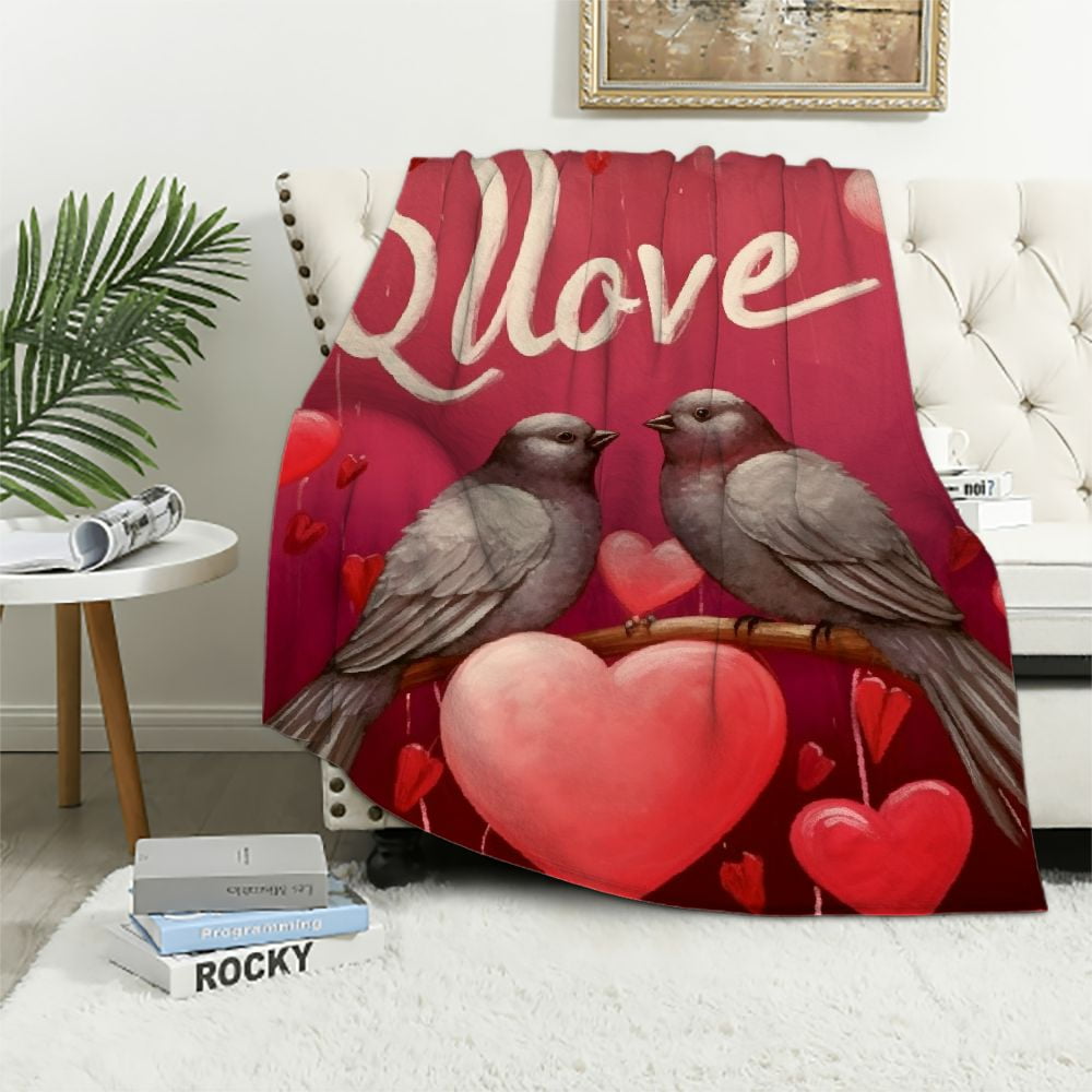 ONETECH Flannel Throw Blanket Vantine's Day It's Love Pink Lollipop ...