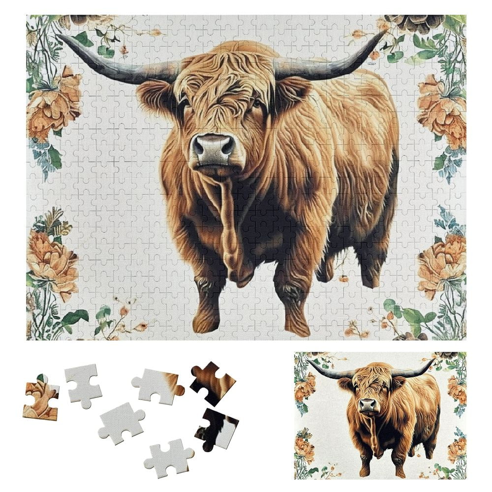 ONETECH Floral Border Pine Cone Wooden Jigsaw Puzzle Challenging ...