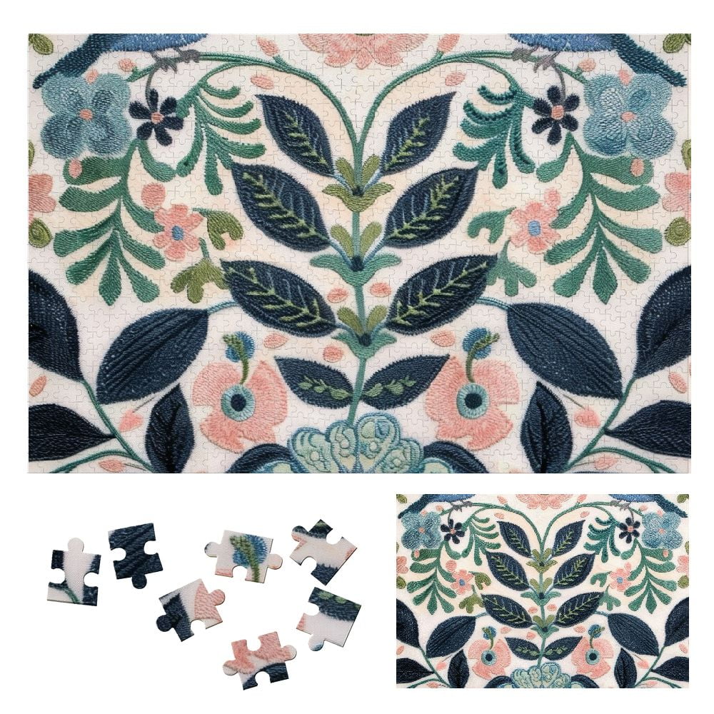 ONETECH Floral Design Wooden Jigsaw Puzzle Challenging Difficult Wood ...