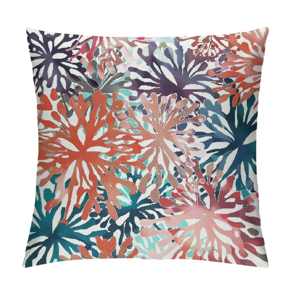 ONETECH Flower Burst Petals Floral Pattern Navy Coral Mint Gray ...