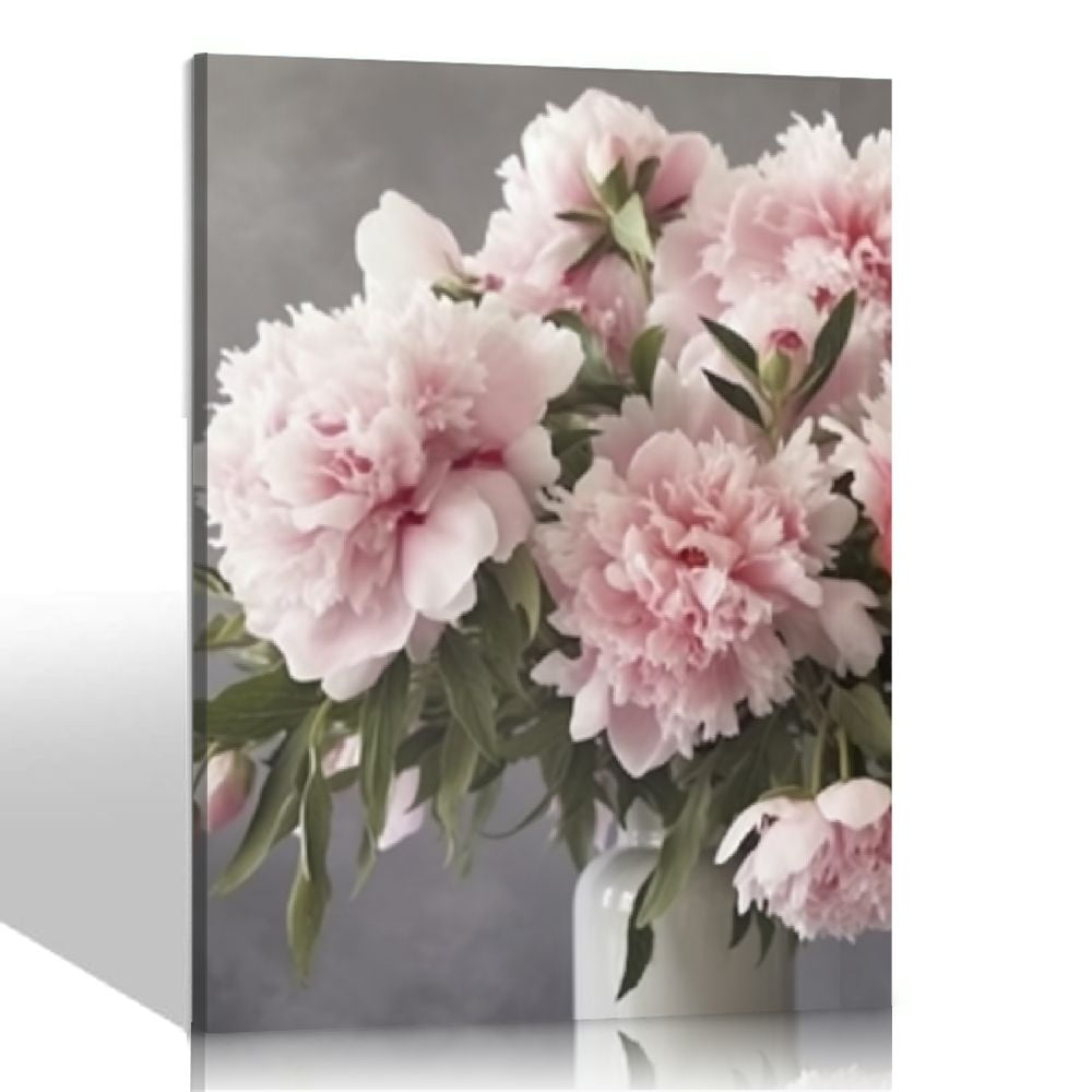 ONETECH Flower Canvas Artwork Wall Art: Peony Floral Picture Print on ...