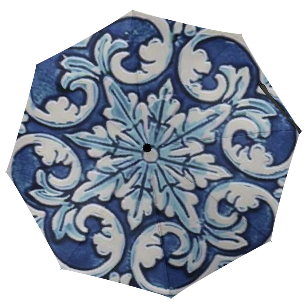 ONETECH Flower Design Three-Fold Automatic Umbrella Compact PG Fabric ...