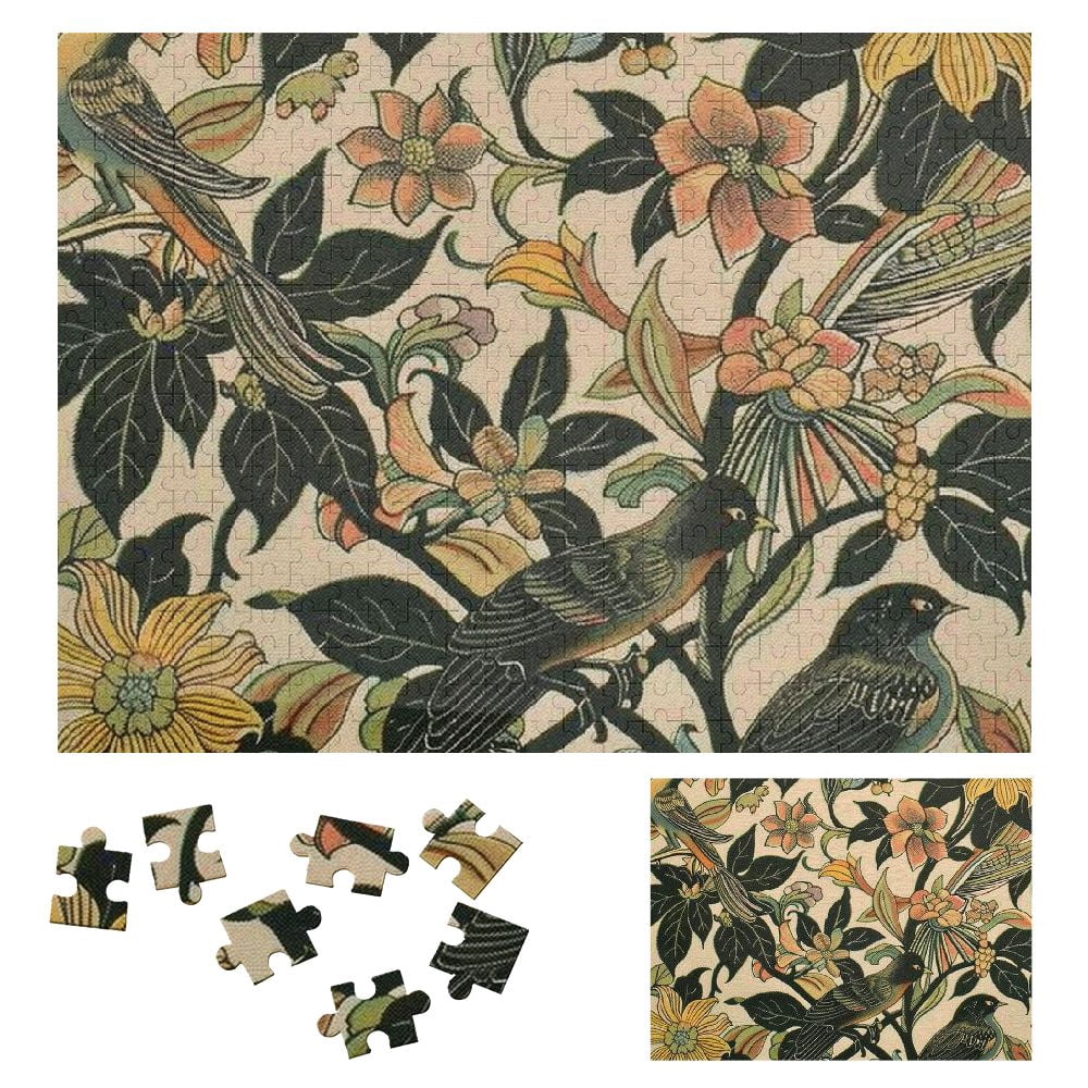 ONETECH Flowers Birds Art Nouveau Fashion Wooden Puzzle Game Toy Gift ...