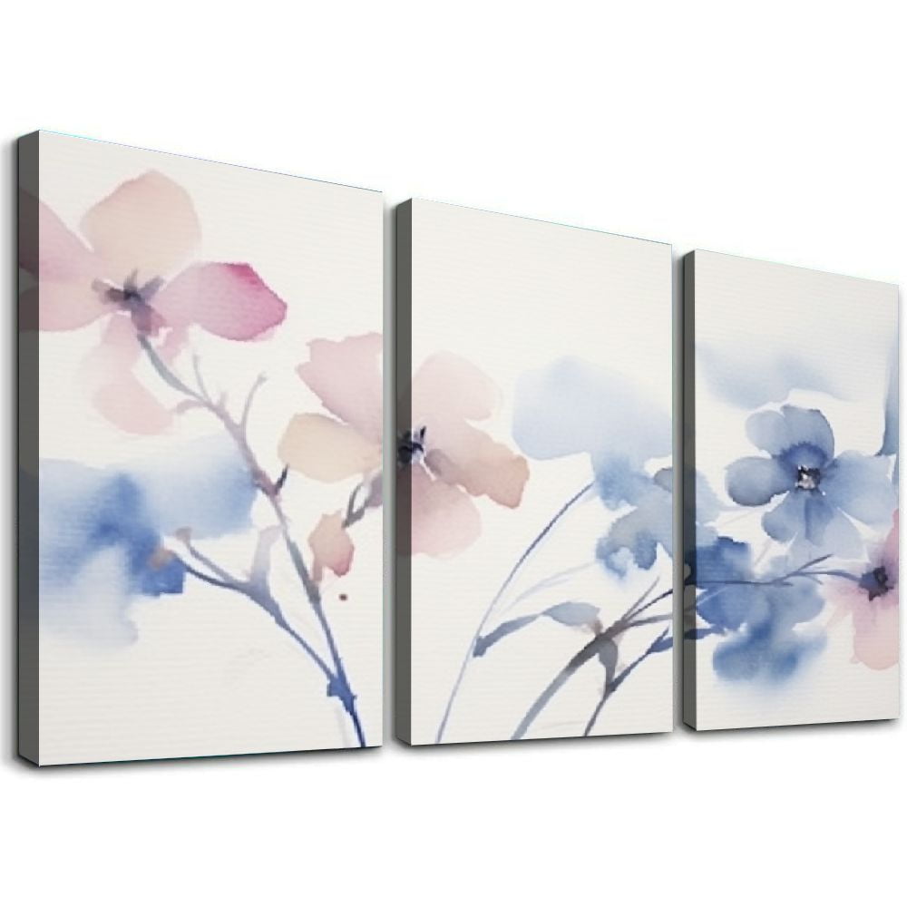 FUMJ Flowers Wall Art Pink Cherry Blossom Painting Modern Abstract ...