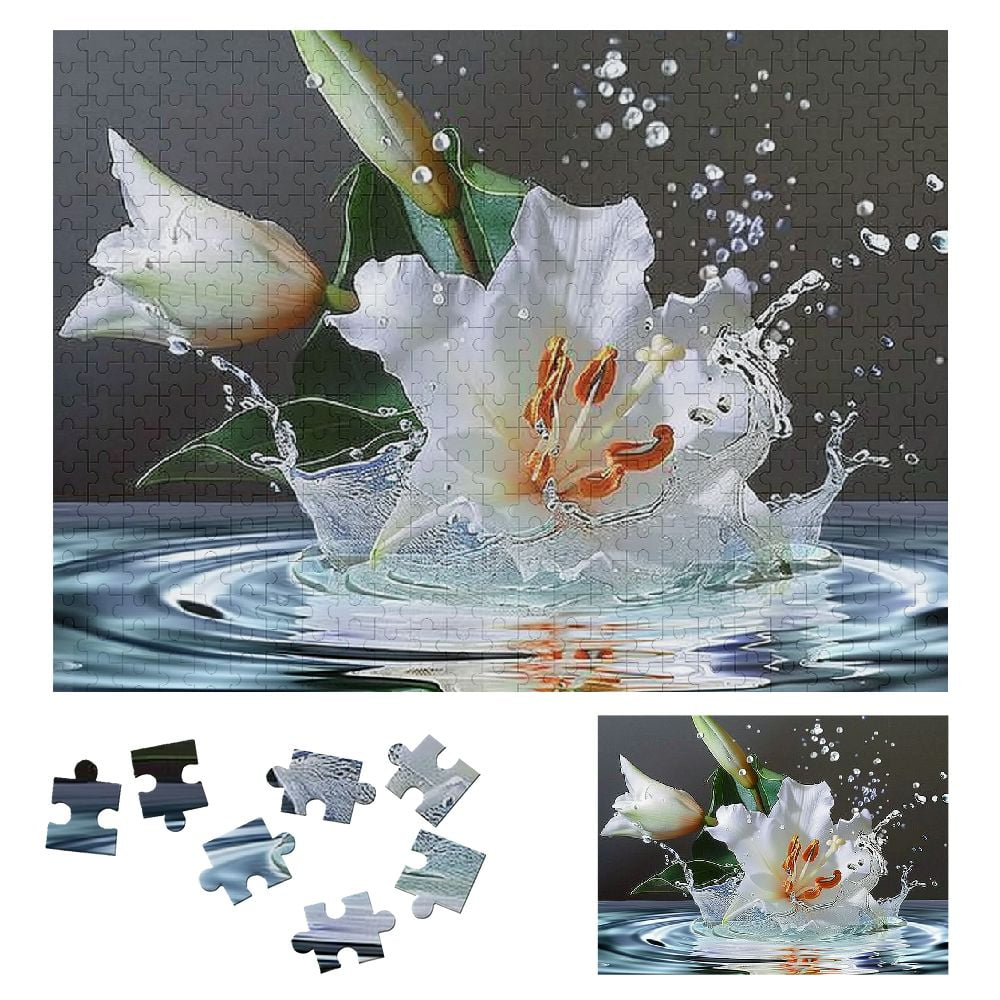 ONETECH Flowers Water Splash Wood Puzzle Challenging Difficult Puzzles ...