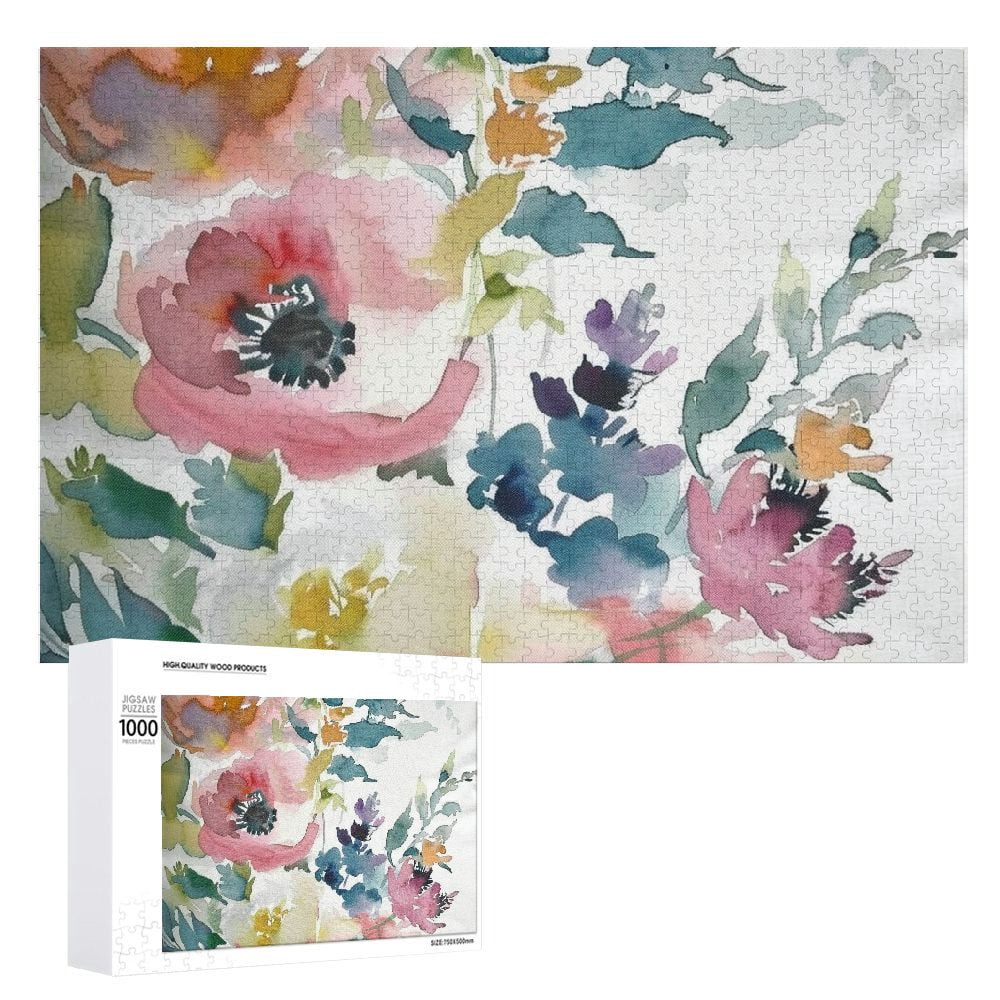 ONETECH Flowers Wooden Jigsaw Puzzle Challenging Difficult Wood Puzzles ...