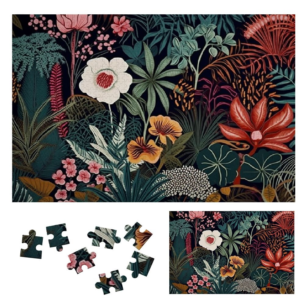 ONETECH Flowers Wooden Jigsaw Puzzle Challenging Difficult Wood Puzzles ...