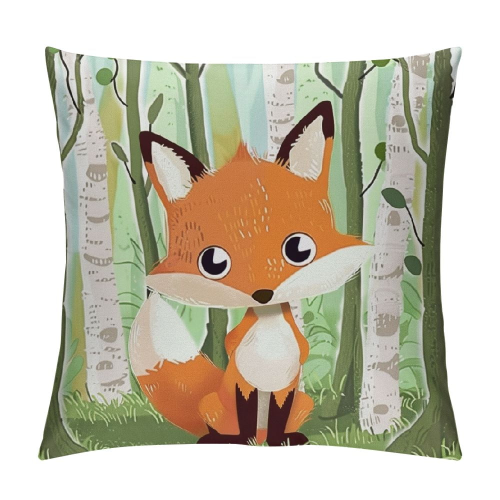 ONETECH Forest Animal Pillow Covers Fox Decorative Throw Pillowcases ...
