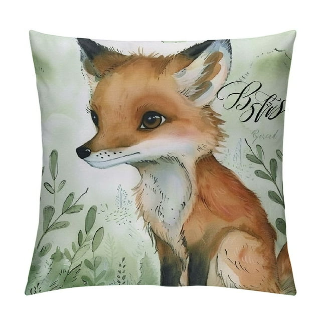 ONETECH Forest Animals Throw Pillow Covers Fox Pillows Case for Sofa ...