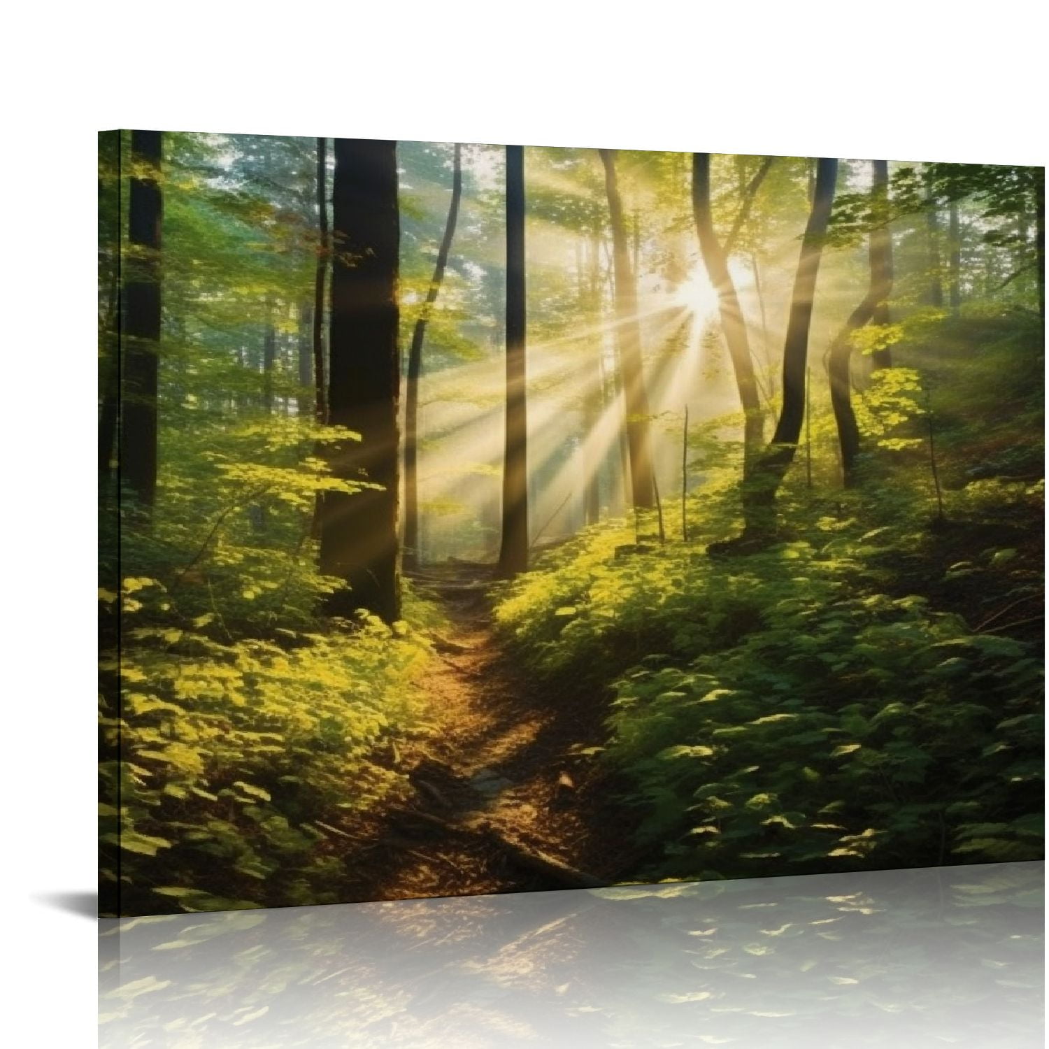 ONETECH Forest Canvas Wall Art Modern Canvas Painting Sunlight Through ...