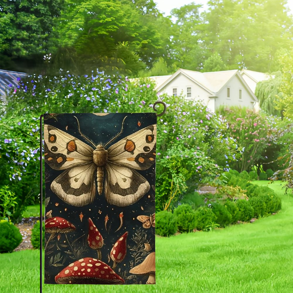 ONETECH Forest Garden Flag Double Sided Outside, Mushroom Moon and Moth ...