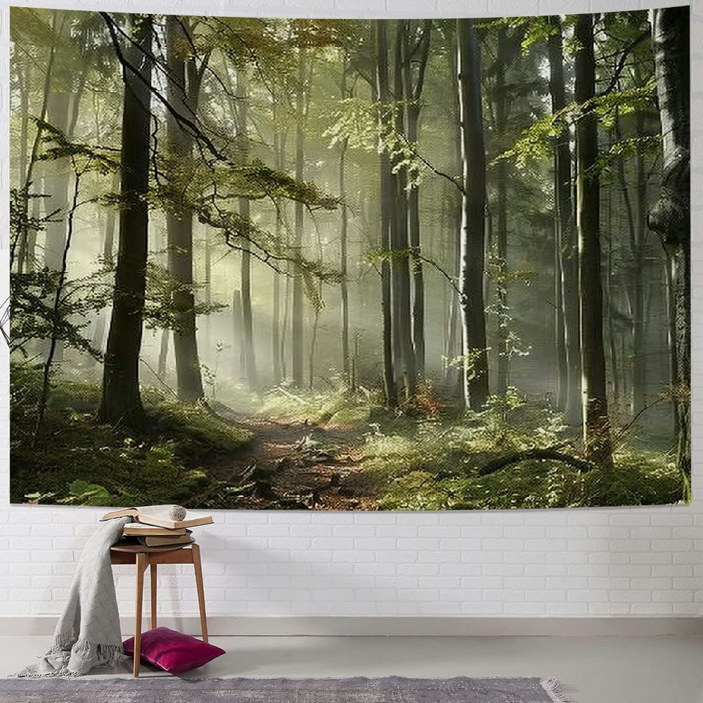 ONETECH Forest Pathway in the Misty Mountain Tapestry Wall Hanging Art ...