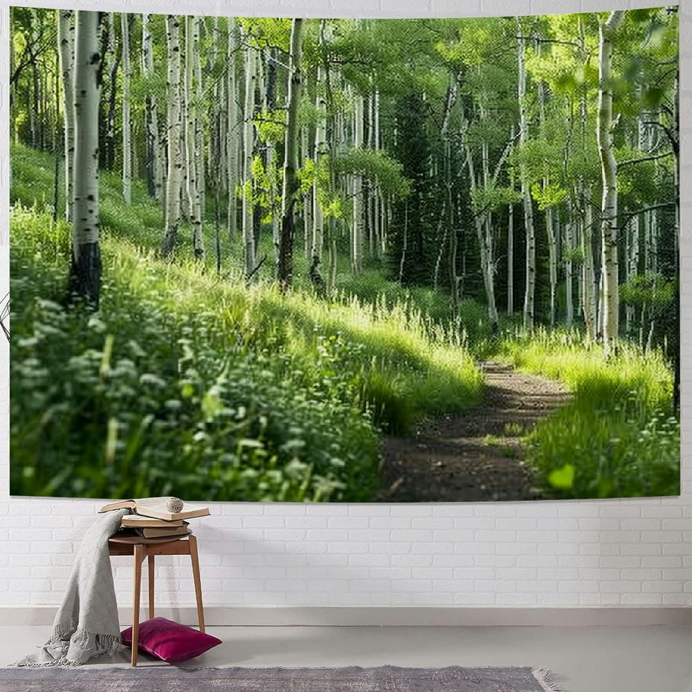 ONETECH Forest Wall Tapestry Nature Tree Trail Landscape Wall Hanging ...