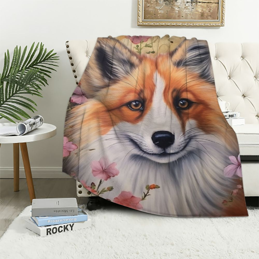 ONETECH Fox Blanket Soft Cozy Cute Fox Throw Blanket Warm Lightweight ...