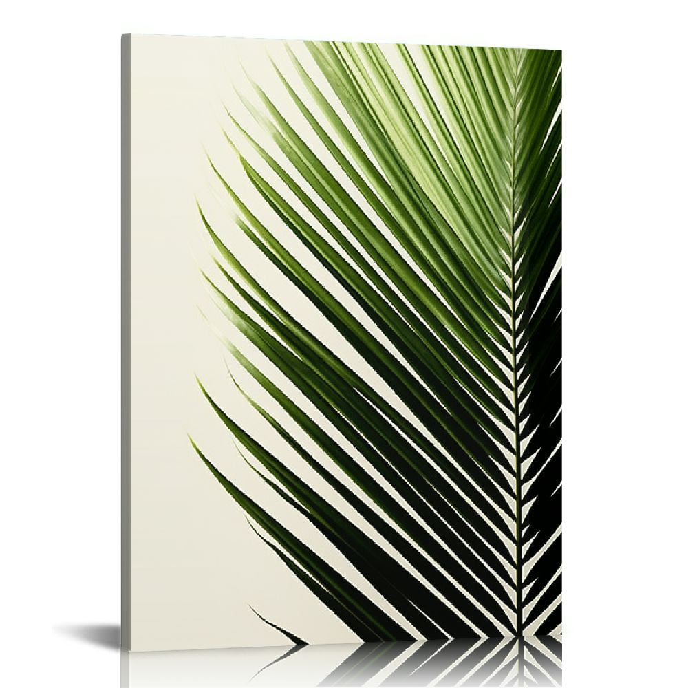 ONETECH Framed Canvas Print Wall Art High Contrast Green Jungle Palm ...