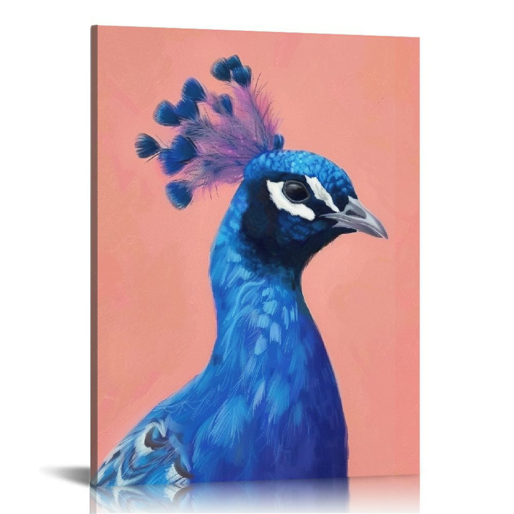 ONETECH Framed Canvas Print Wall Art Preppy Room Decor Vibrant Blue ...