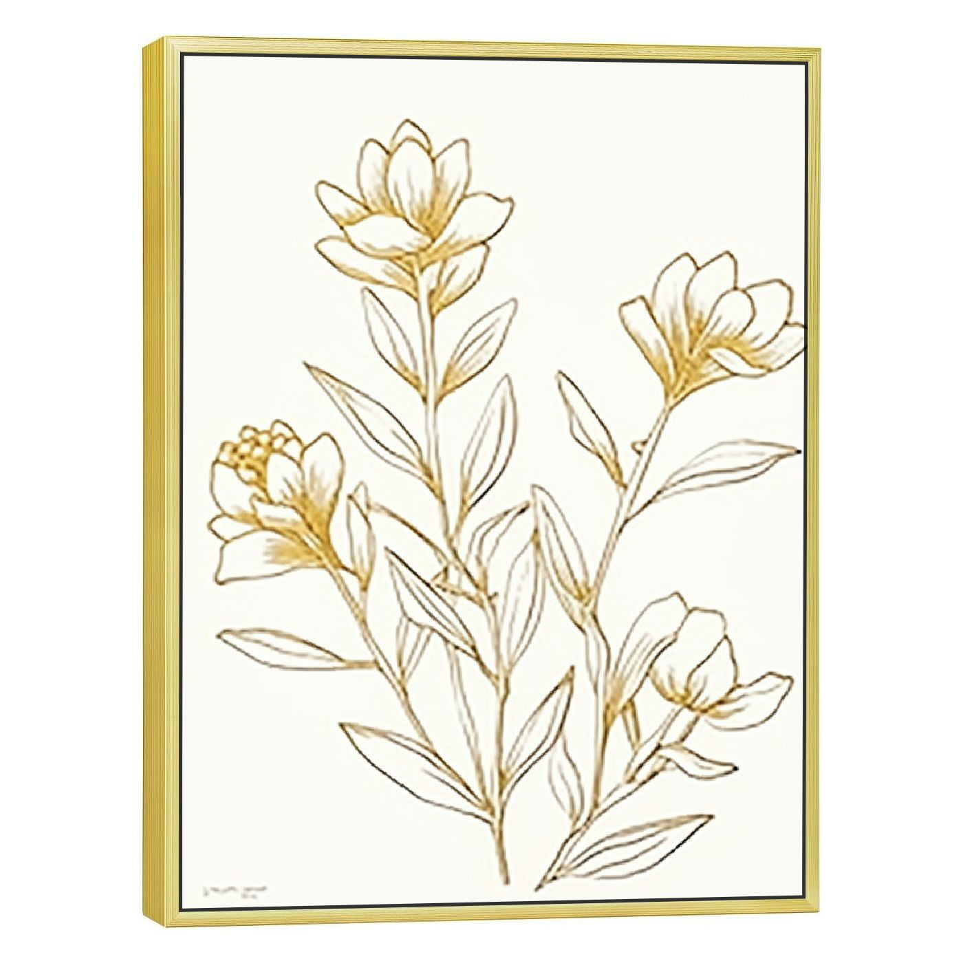 ONETECH Framed Canvas Wall Art, Botanical Wall Art Print, Leaf Plant ...