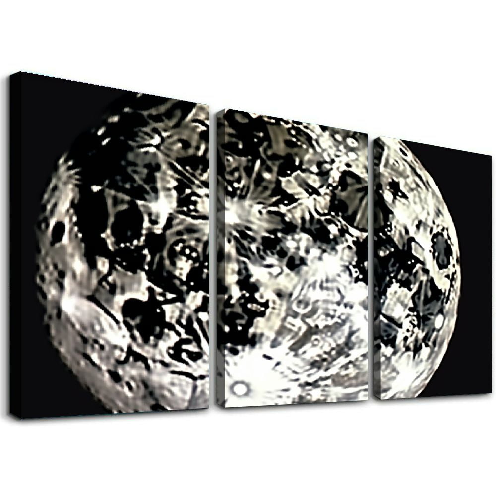 ONETECH - Framed Moon Phases Canvas Wall Art, Black and White Bedroom ...