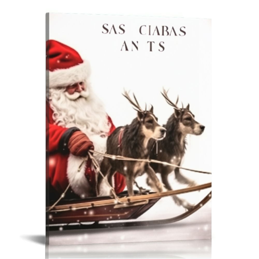 ONETECH Framed Set ofChristmas Wall Art Christmas Santa Claus with ...