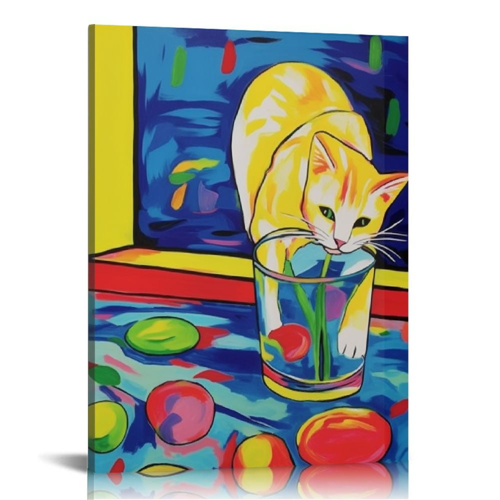 ONETECH French Oil Painting Print Henri Matisses Art Cat And Fishes Posters Antique Collection ...